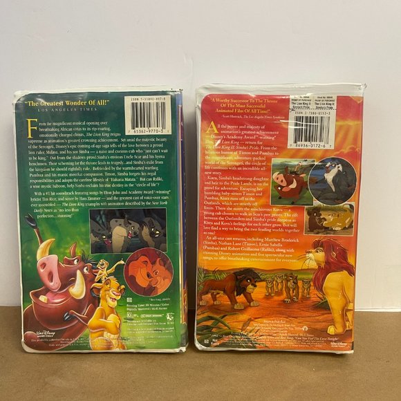 Disney | Other | L279 Walt Disney The Lion King The Lion King Ii Vhs ...